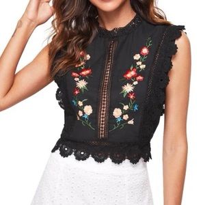 Couture Gypsy | Tops | Bohemian White Embroidered Crochet Crop Top Xs S ...